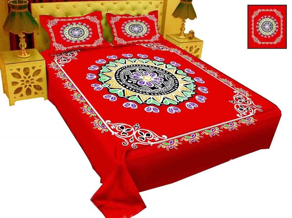 Premium Quality 100% Cotton Panel Bed Sheet – Elegant Fabrics BD